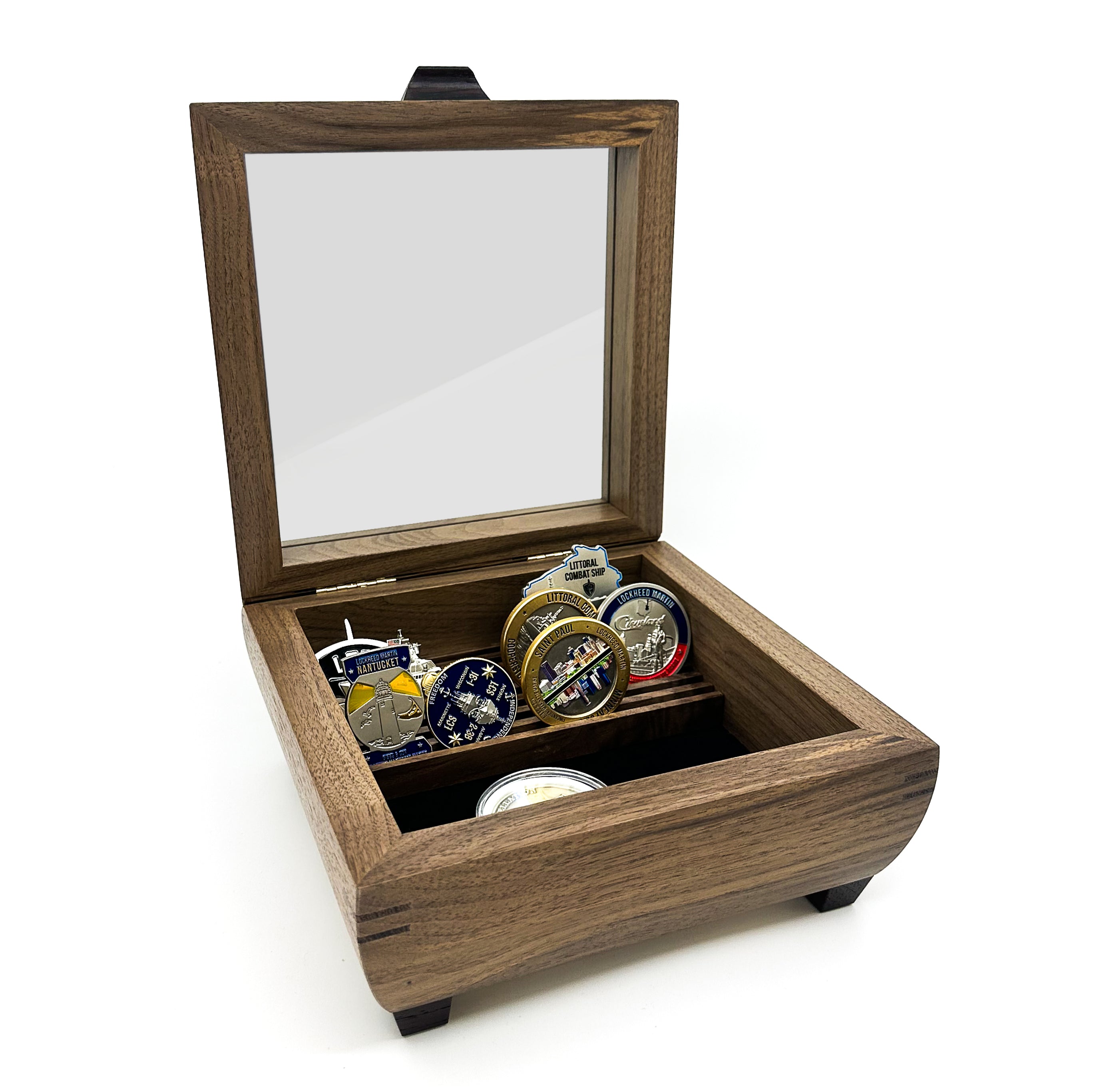Wooden Challenge Coin Display Case