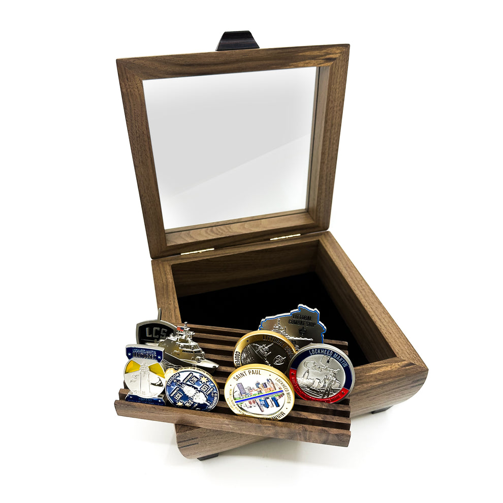 Wooden Challenge Coin Display Case